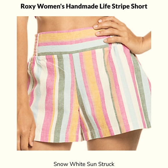 Roxy | Shorts | Roxy Handmade Linen Stripe Shorts | Poshmark
